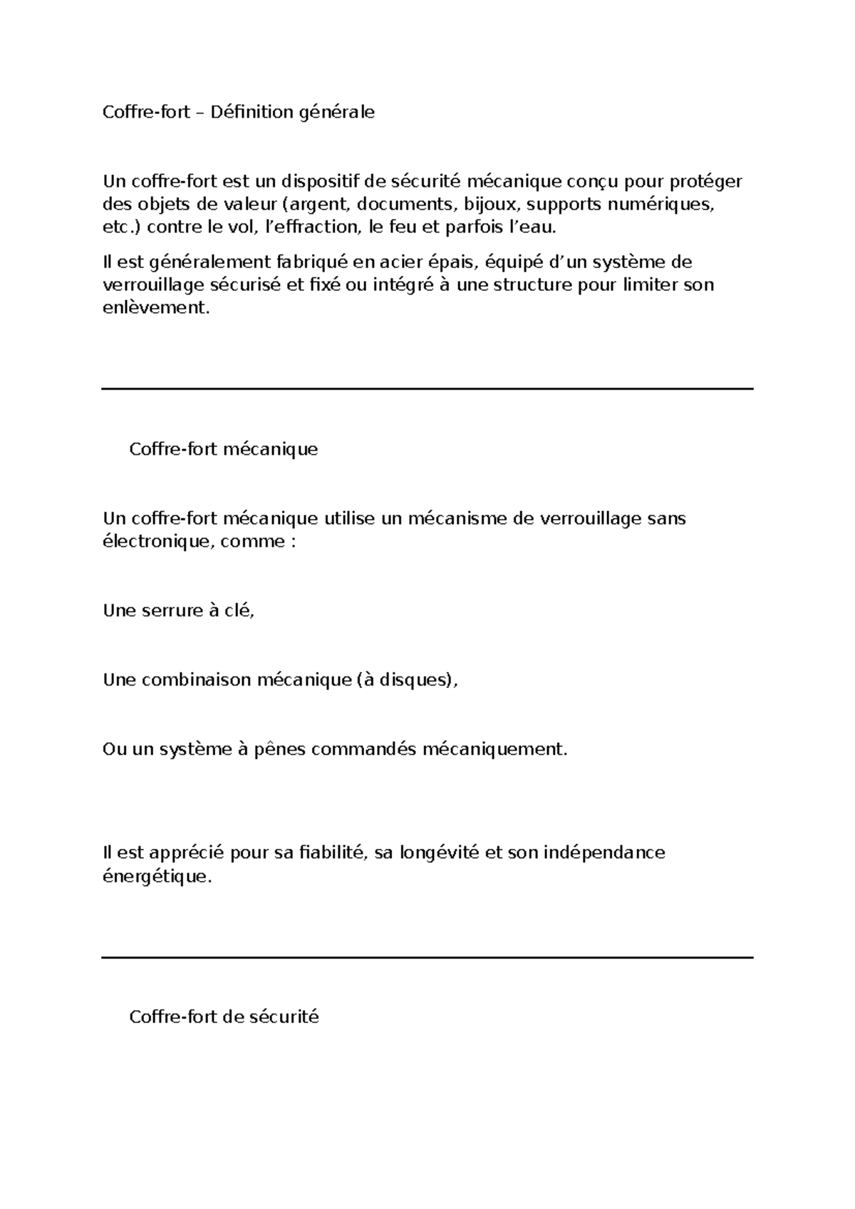 Dispositifs de Sécurité Mécanique: Définition et Caractéristiques - Studocu