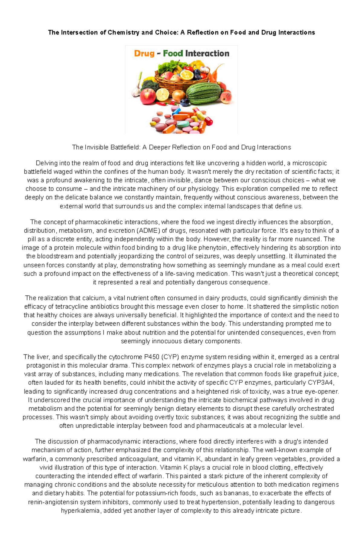Intersection of Chemistry and Choice A Reflection on Food and Drug ...