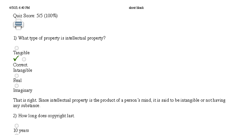 Quiz on Intellectual Property Concepts - Ch 8:2 - Studocu