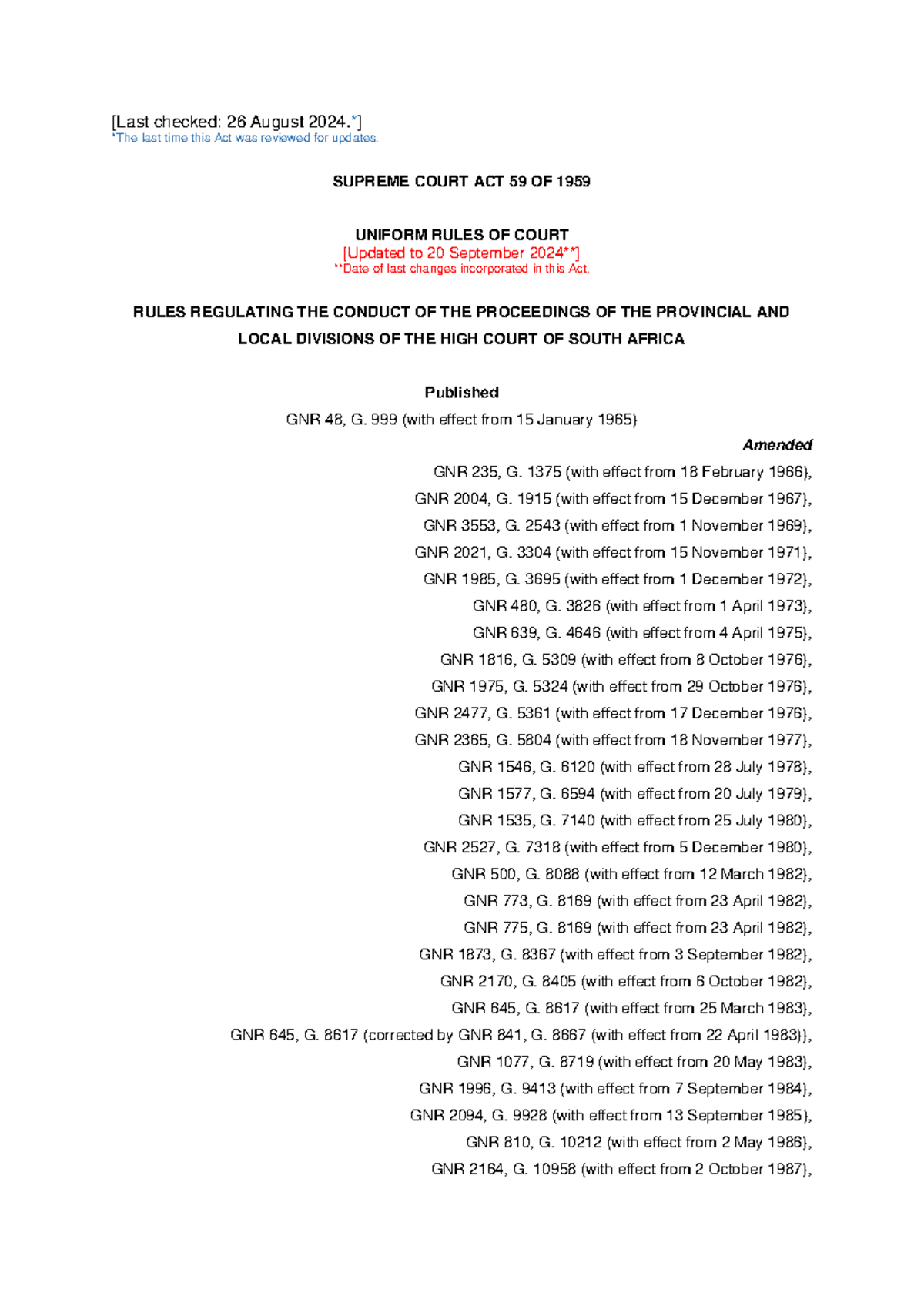 Uniform Rules of Court [F]: Comprehensive Overview and Amendments - Studocu