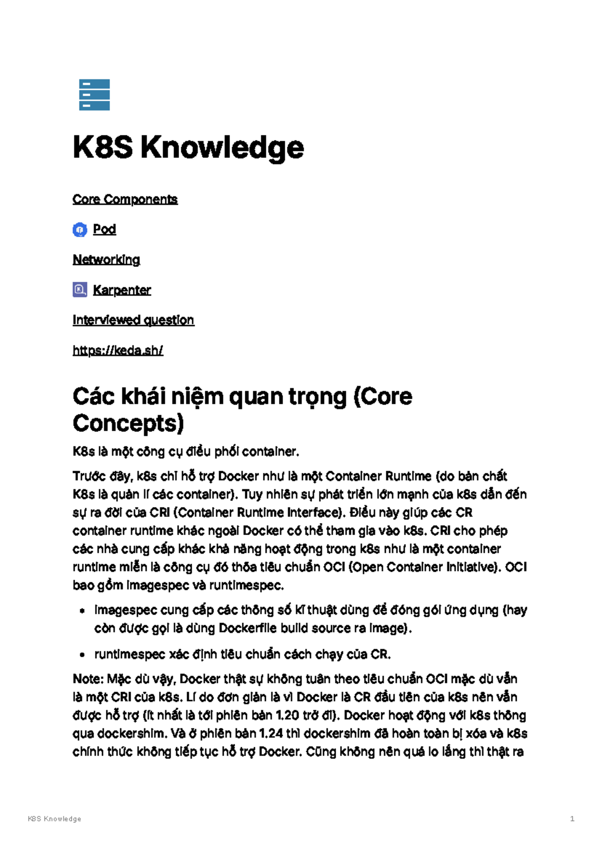 K8S Knowledge: Core Components & Pod Networking Insights - Studocu