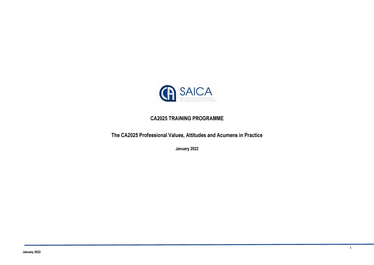 CA2025 Professional Values, Attitudes & Acumens in Practice Guide - Studocu