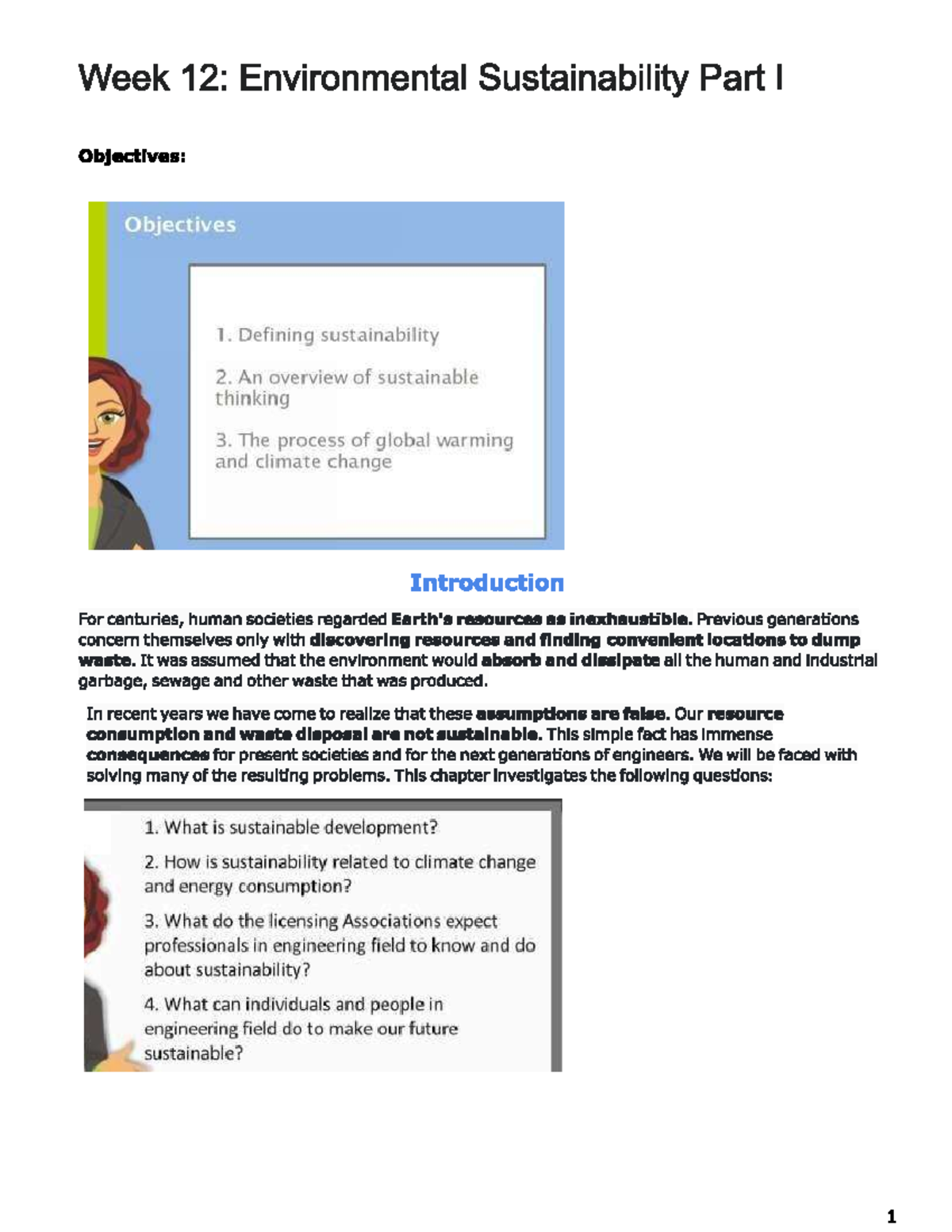 Week 12: Intro to Environmental Sustainability Concepts - Studocu