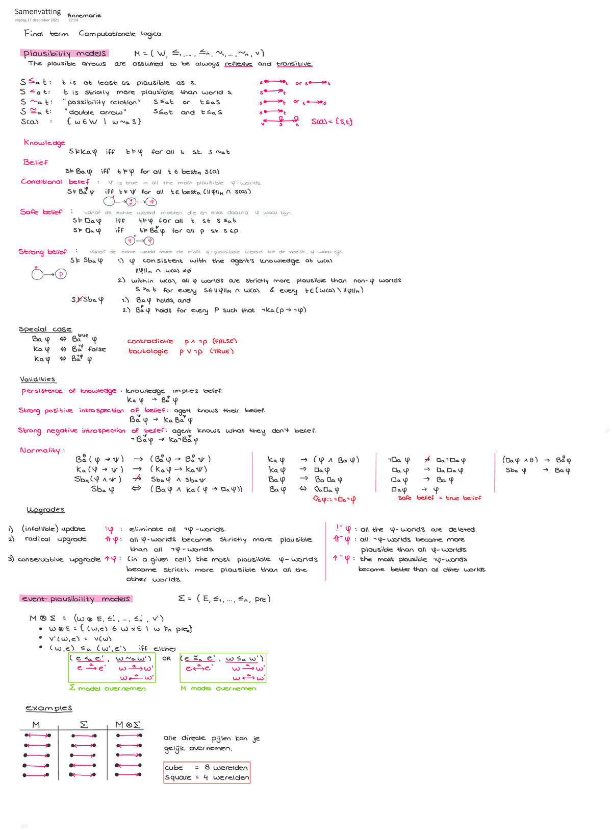 Samenvatting complog - Computationele logica - Samenvatting vrijdag 17 ...