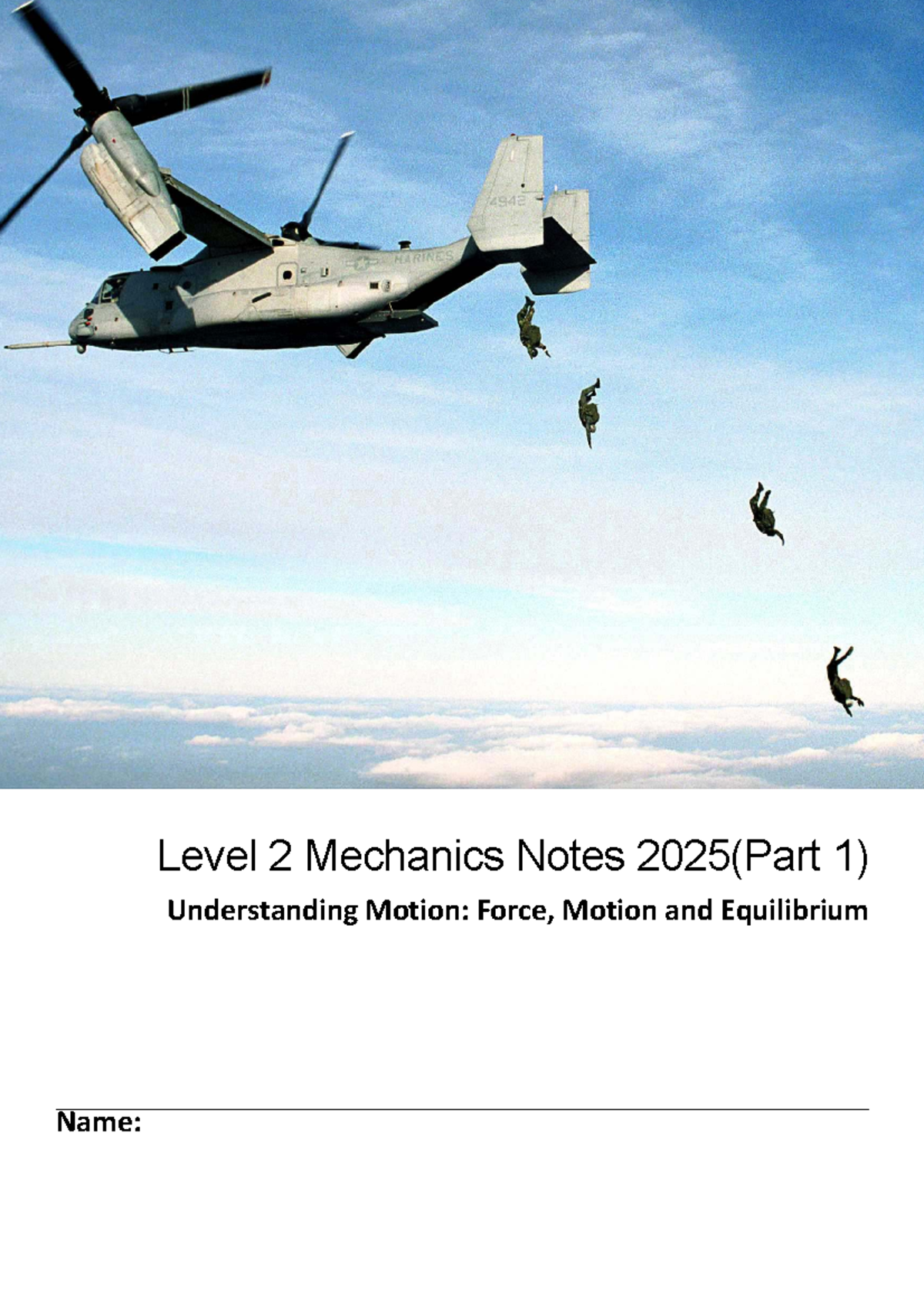 Level 2 Physics Mechanics Lab Workbook 2025: Motion & Forces - Studocu