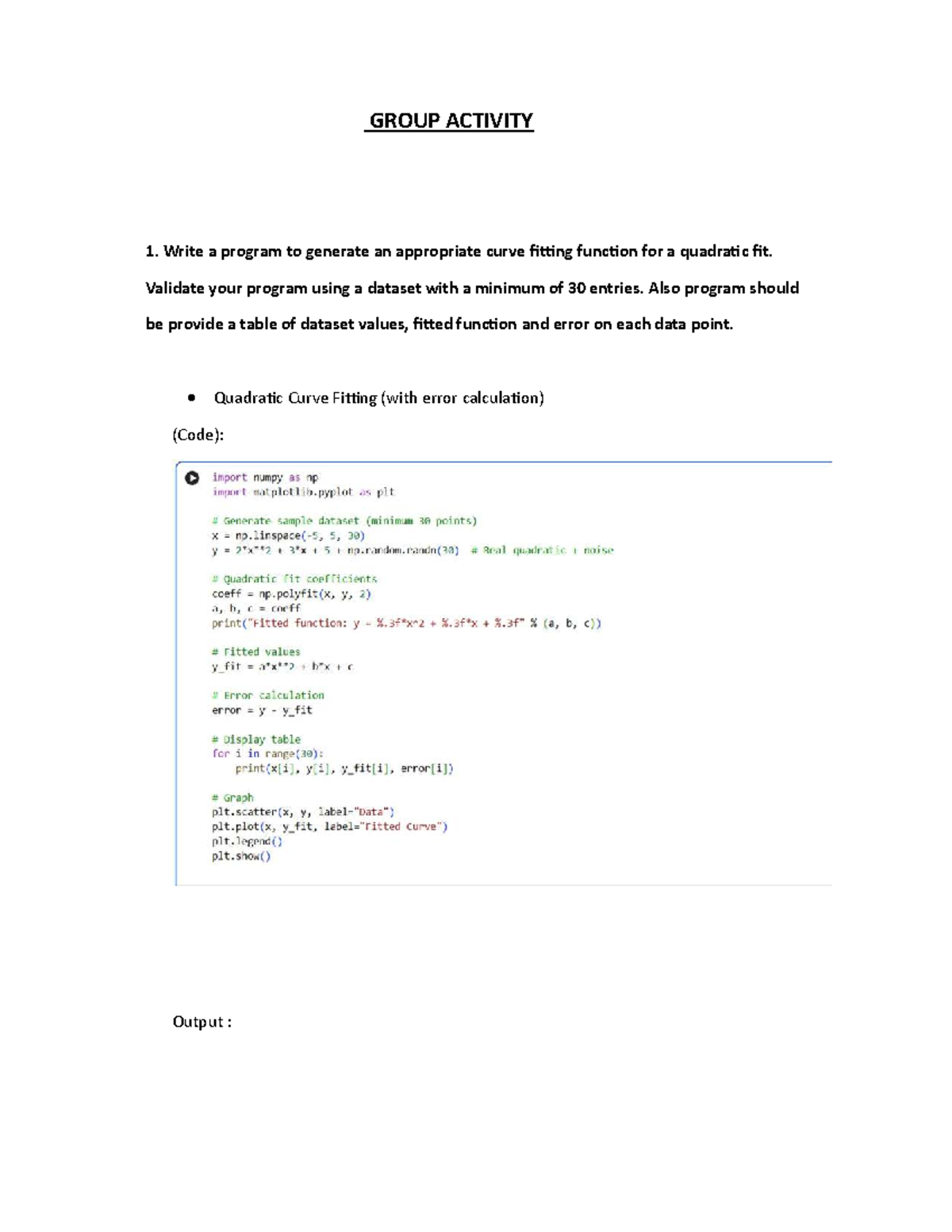 Group Activity: Quadratic & Harmonic Motion Simulations (25MIM10015 ...