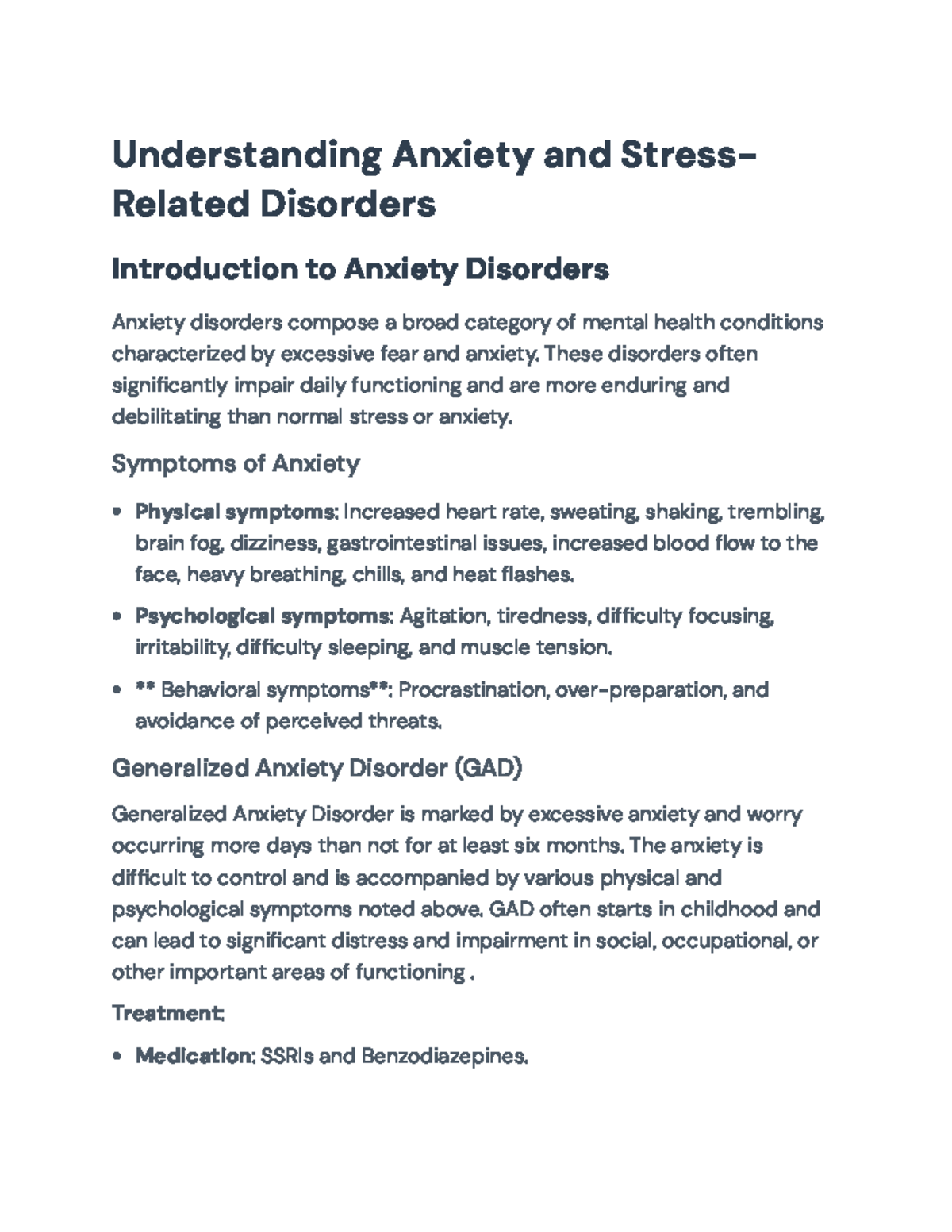 Understanding Anxiety Disorders: Symptoms, Treatments & Impacts ...