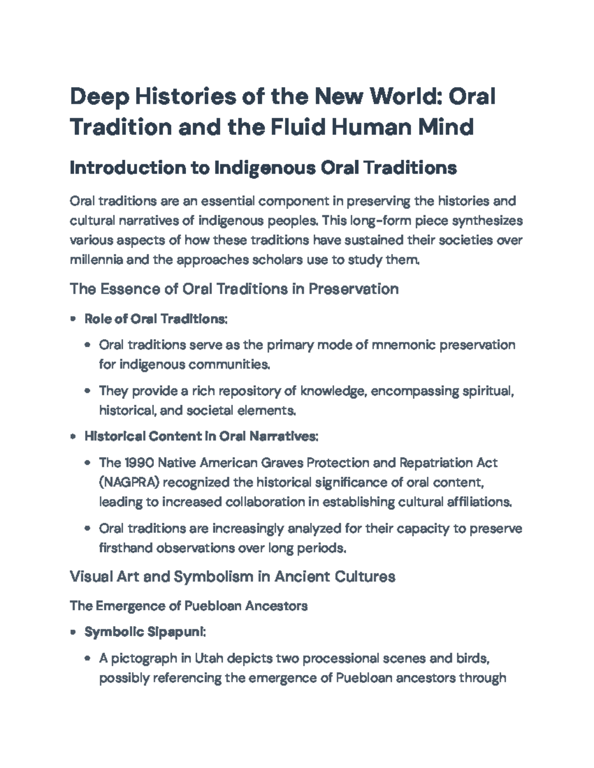 Deep Histories of the New World: Oral Traditions & Cultural Narratives ...