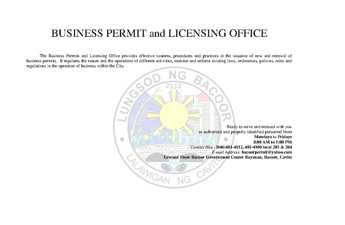 BPLO - Business Permits & Licensing Office Overview - Studocu