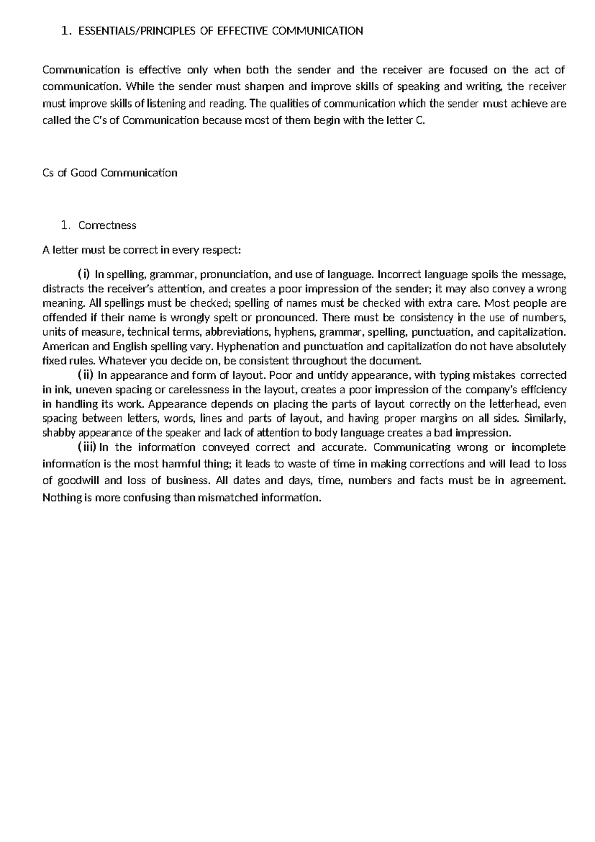 CCM 100- Essentials OF Communication - 1. ESSENTIALS/PRINCIPLES OF ...