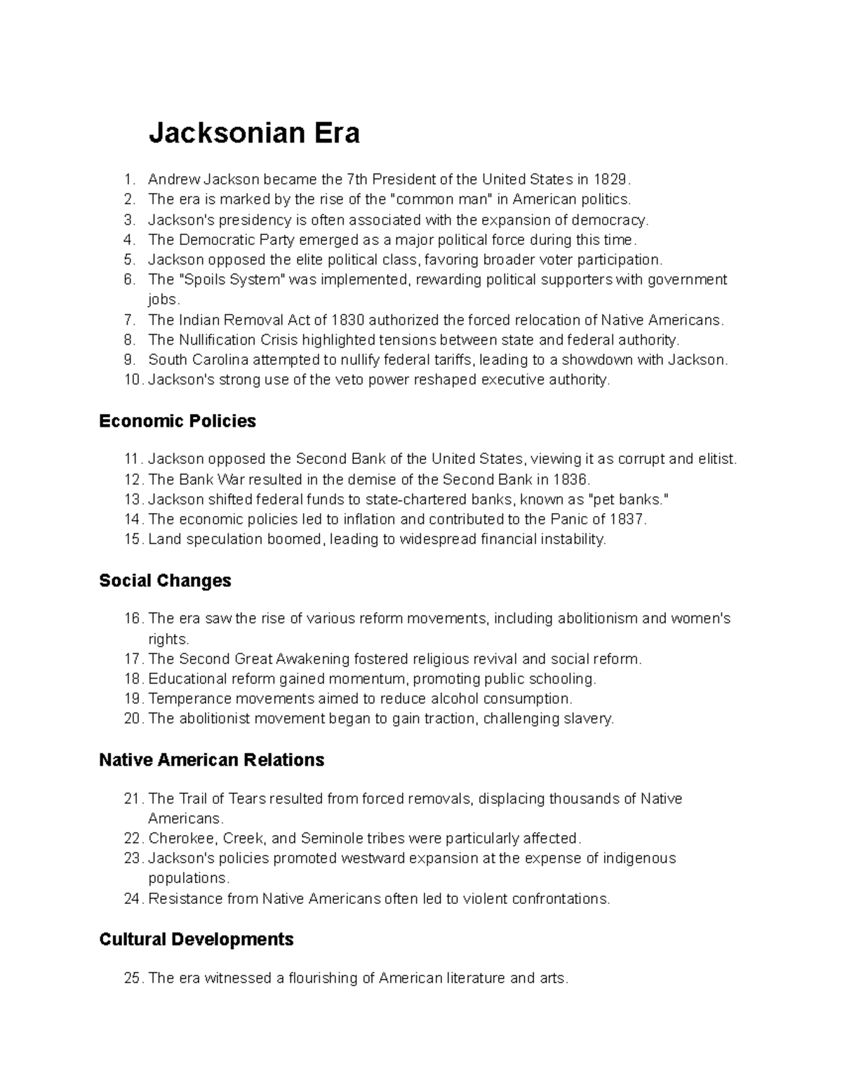 Jacksonian Era Notes - Jacksonian Era 1. Andrew Jackson became the 7th ...