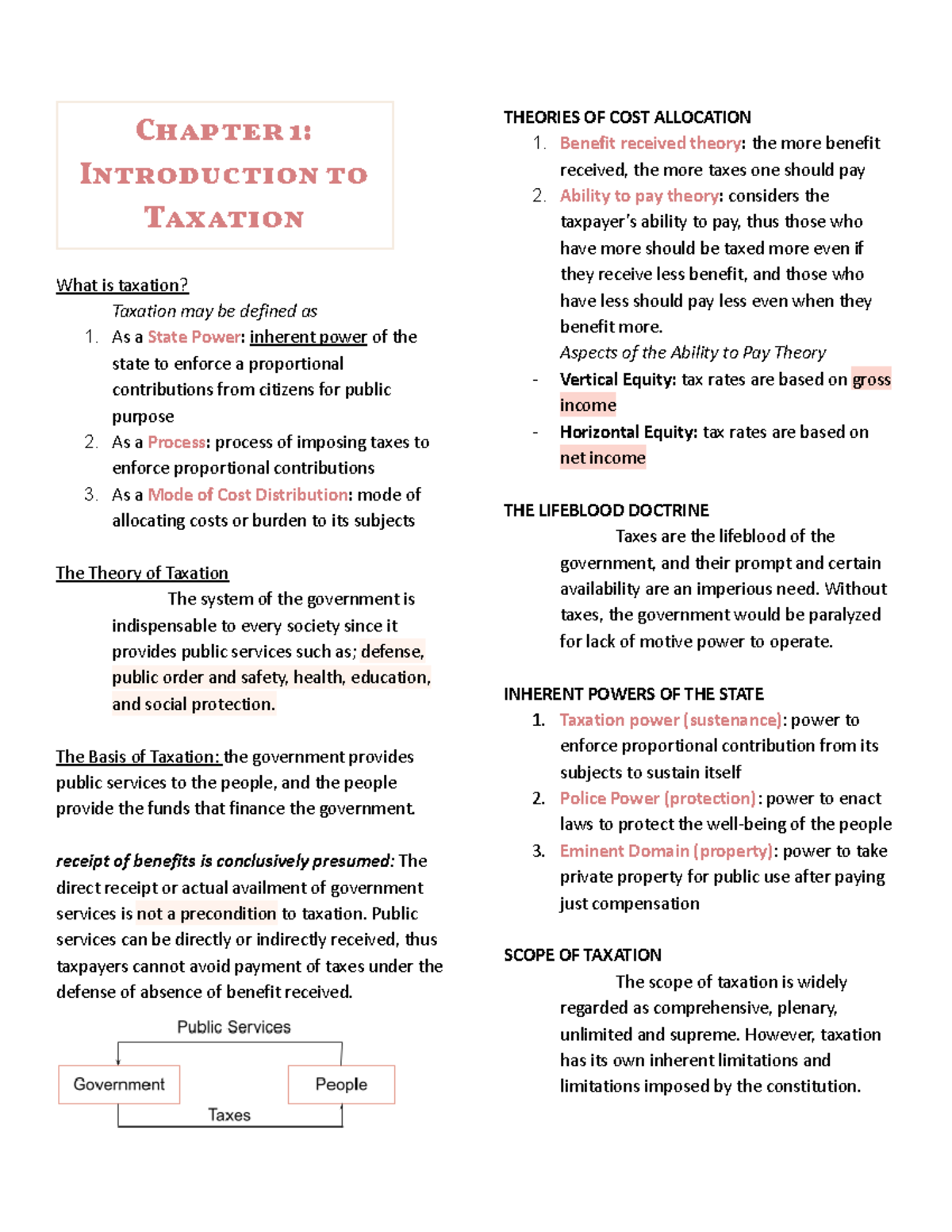 Taxation - Chapte 1: Introduction to Taxation What is taxation ...