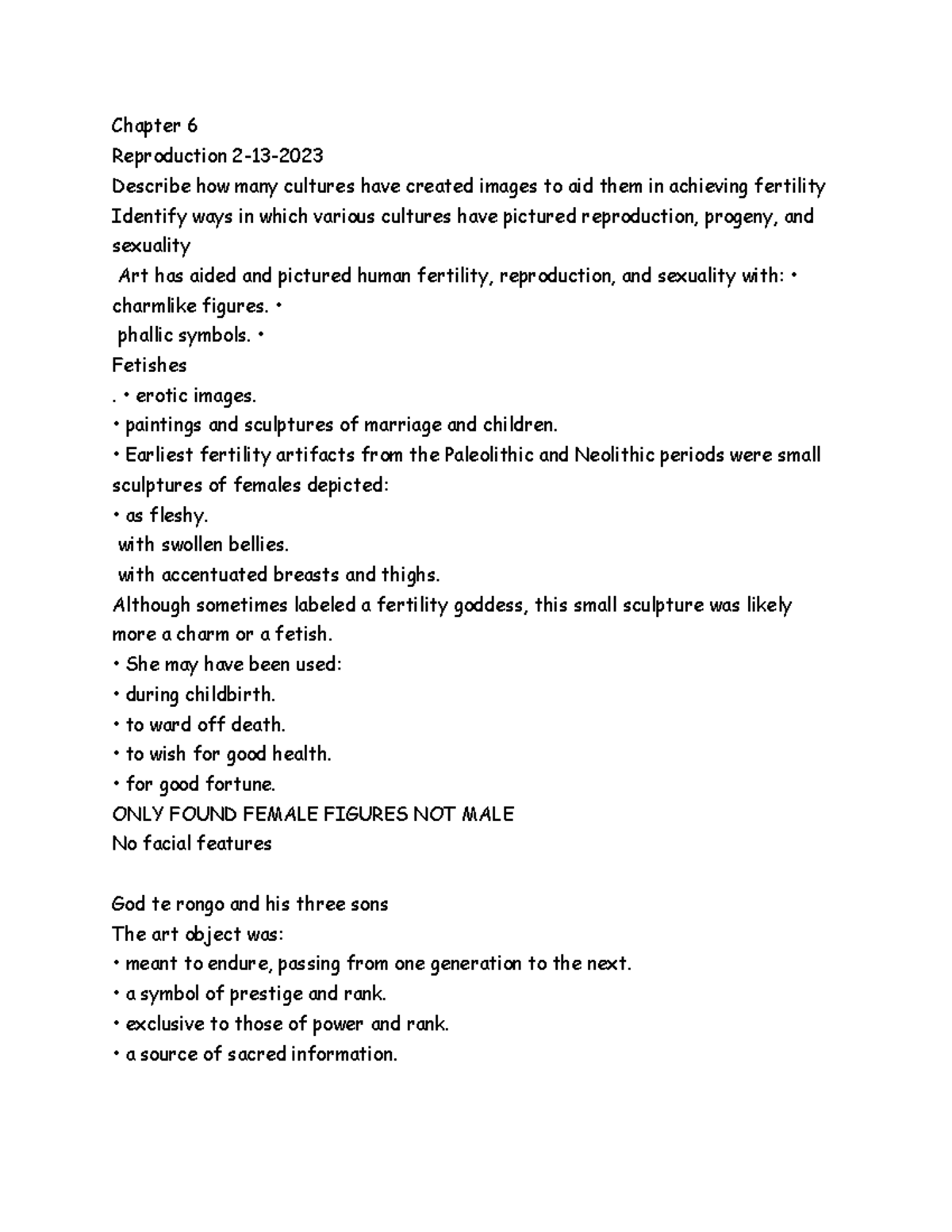 Chapter 6 - Chapter 6 Reproduction 2-13- Describe how many cultures ...