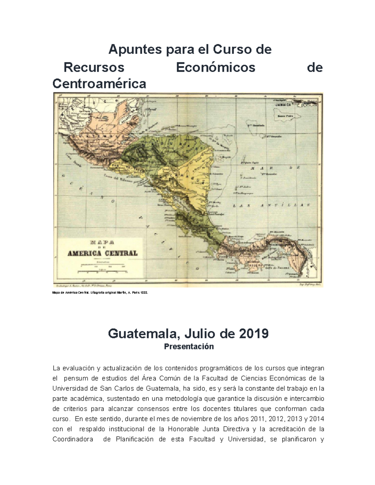 Apuntes de Recursos Económicos en Centroamérica - Curso 2020 - Studocu