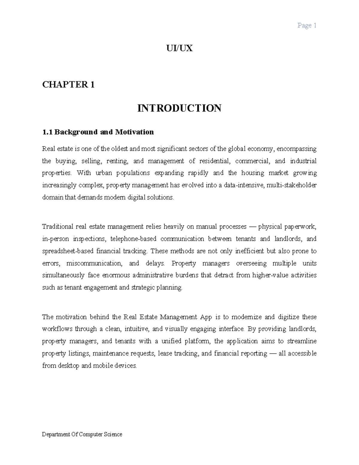 Real Estate Management App: Chapter 1 Overview and Objectives - Studocu
