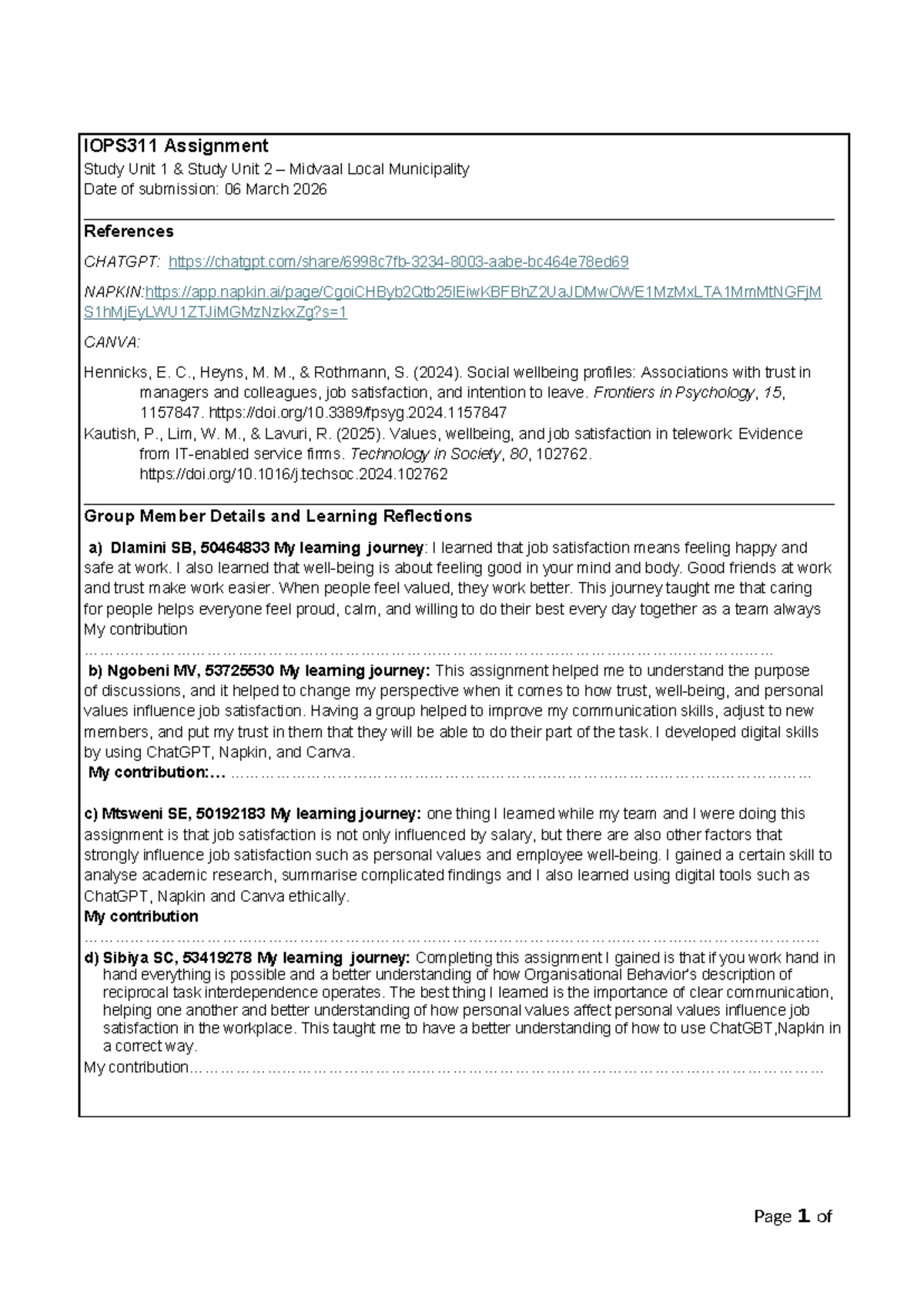 IOPS311-2026 Group Assignment: Job Satisfaction Insights and ...