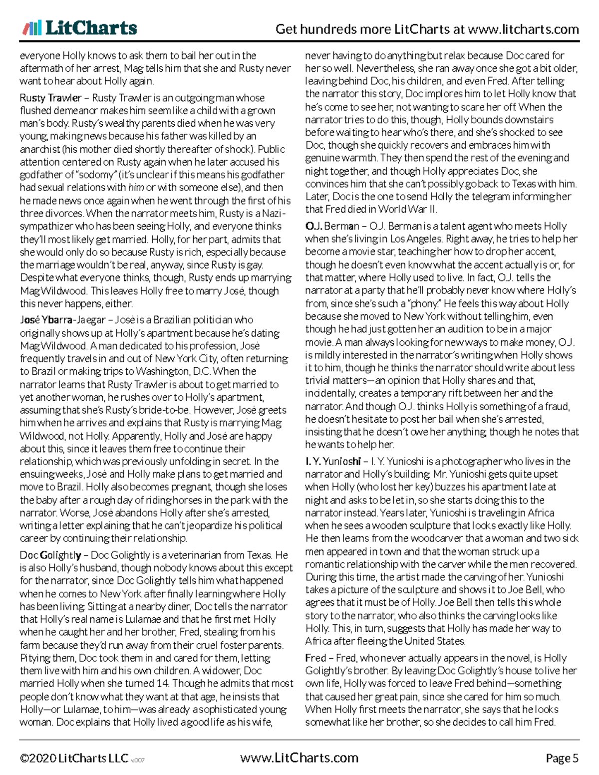 Breakfast-at-Tiffanys-Lit Chart 5 - everyone Holly knows to ask them to ...