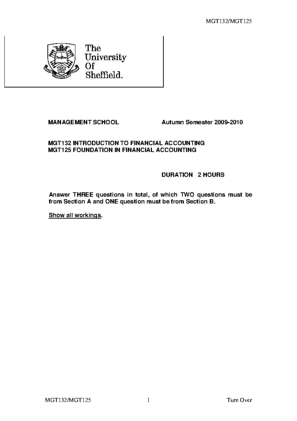 Exam 2008-2010, questions and answers - MANAGEMENT SCHOOL Autumn ...