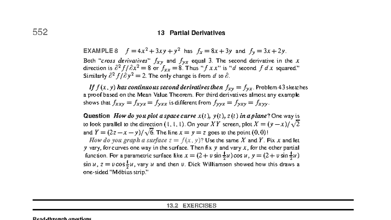 CH552 13 Partial Derivatives: Calculus Notes Summary - Studocu