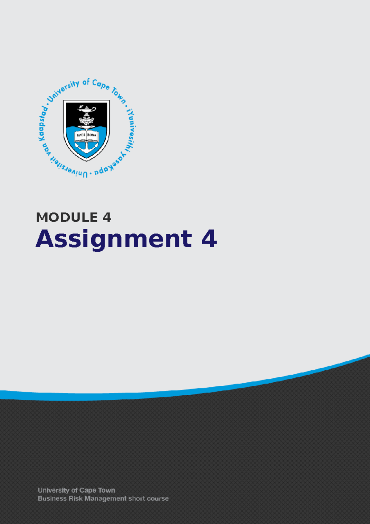 UCT RM Module 4 - Assignment - MODULE Assignment Learning outcomes: LO6 ...