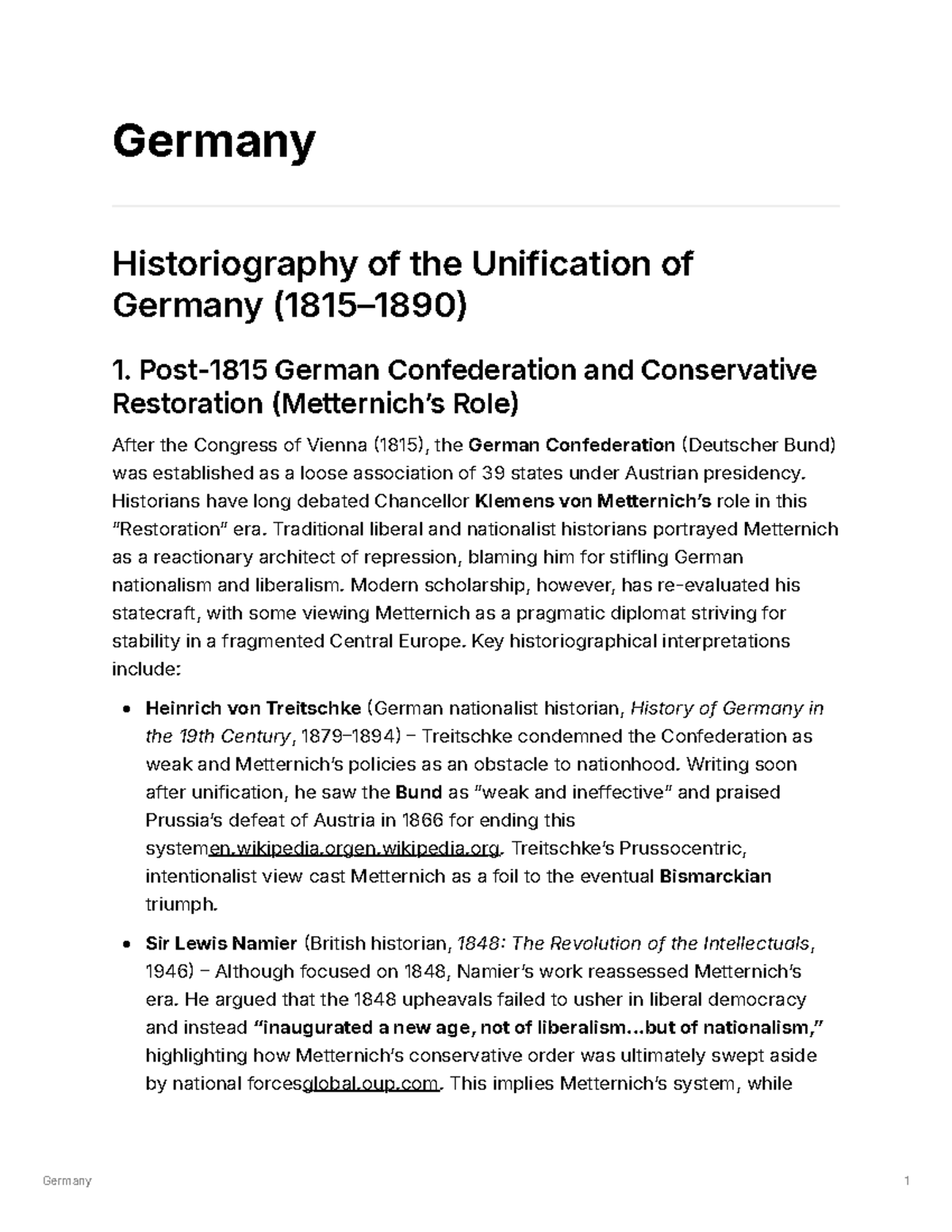 Historiography of German Unification: Key Interpretations and Debates ...
