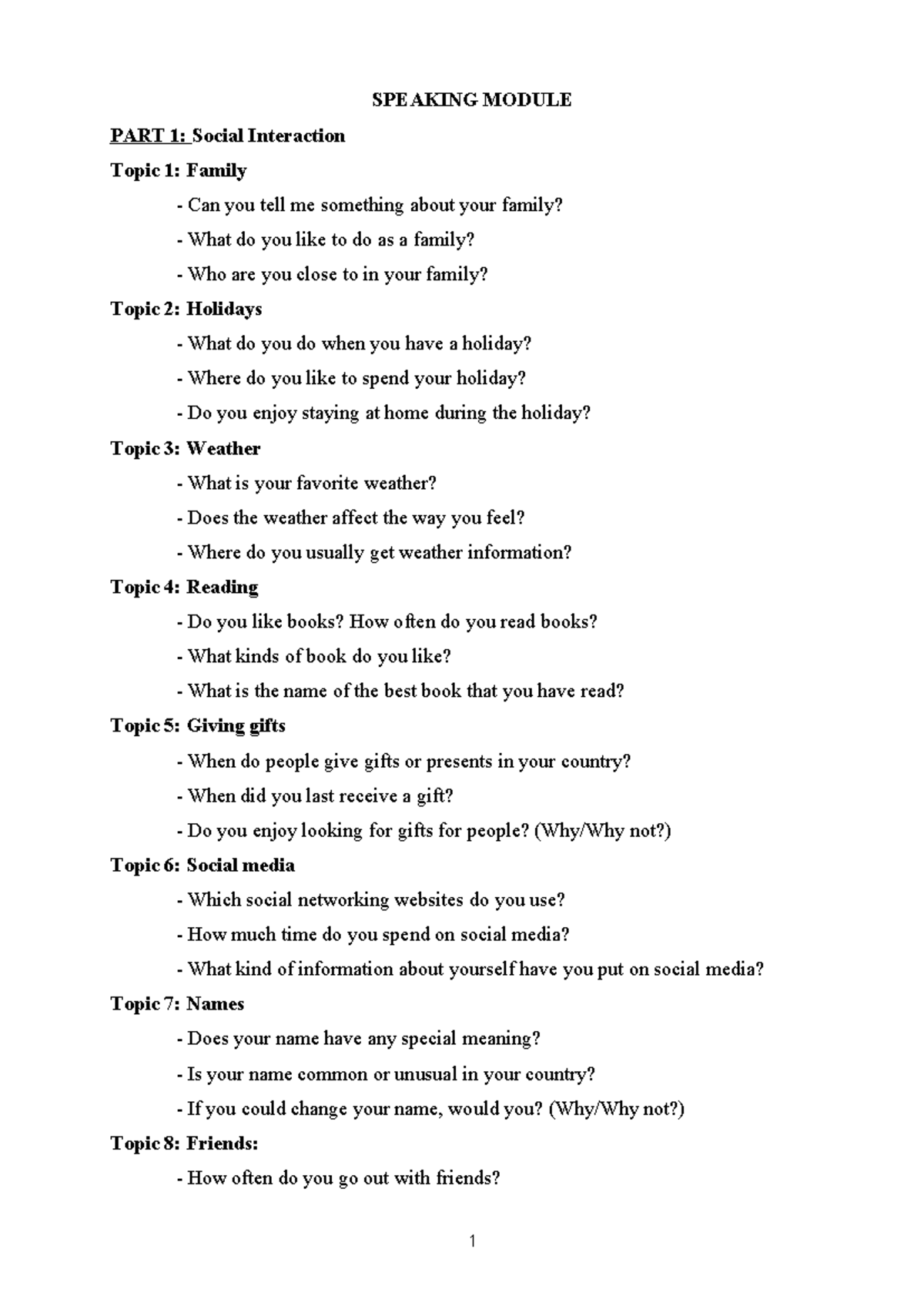 FILE 20220823 225558 Speaking - SPEAKING MODULE PART 1: Social ...