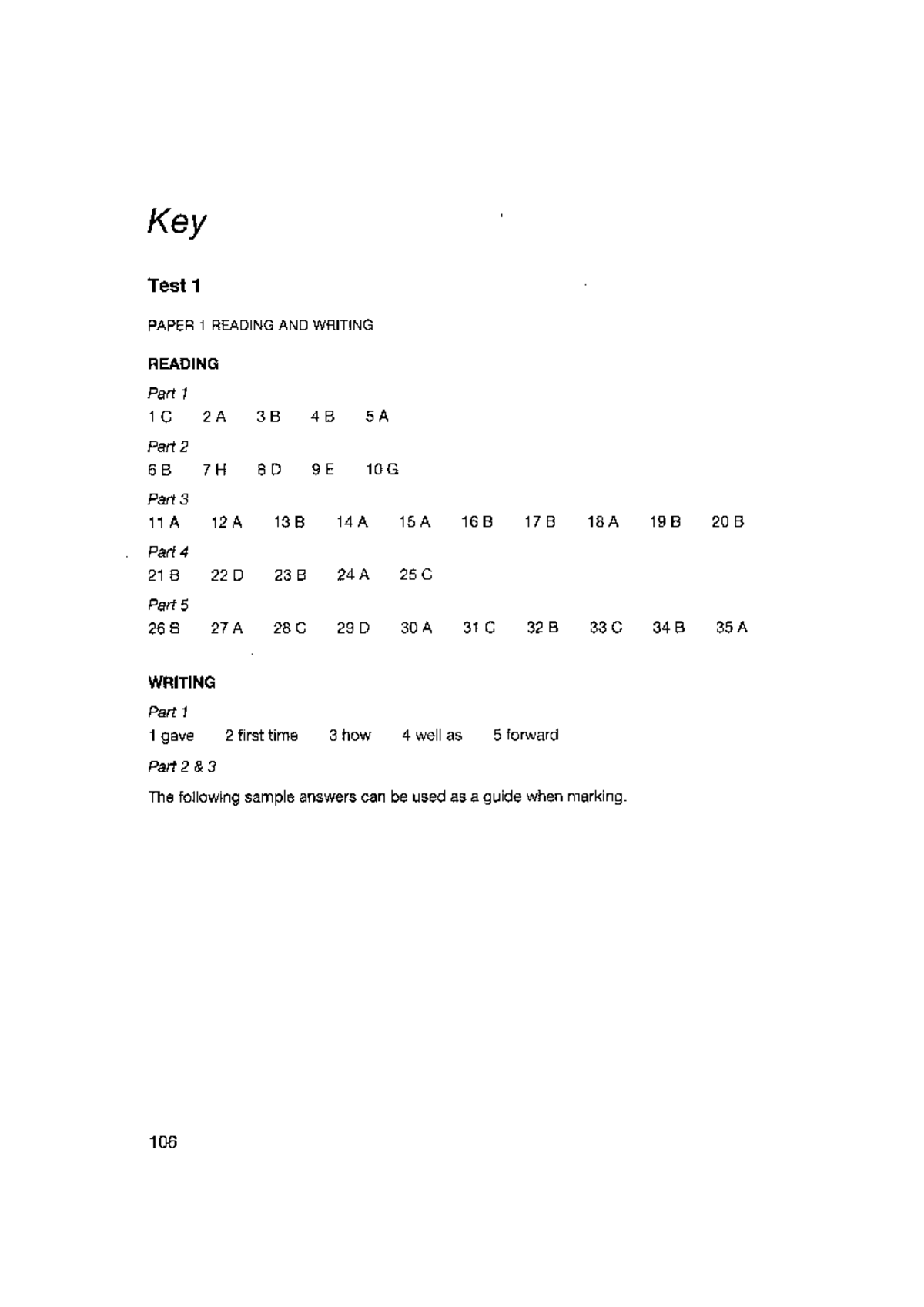 PET Practice Tests Key - Key to Exercises for PET Course - Studocu
