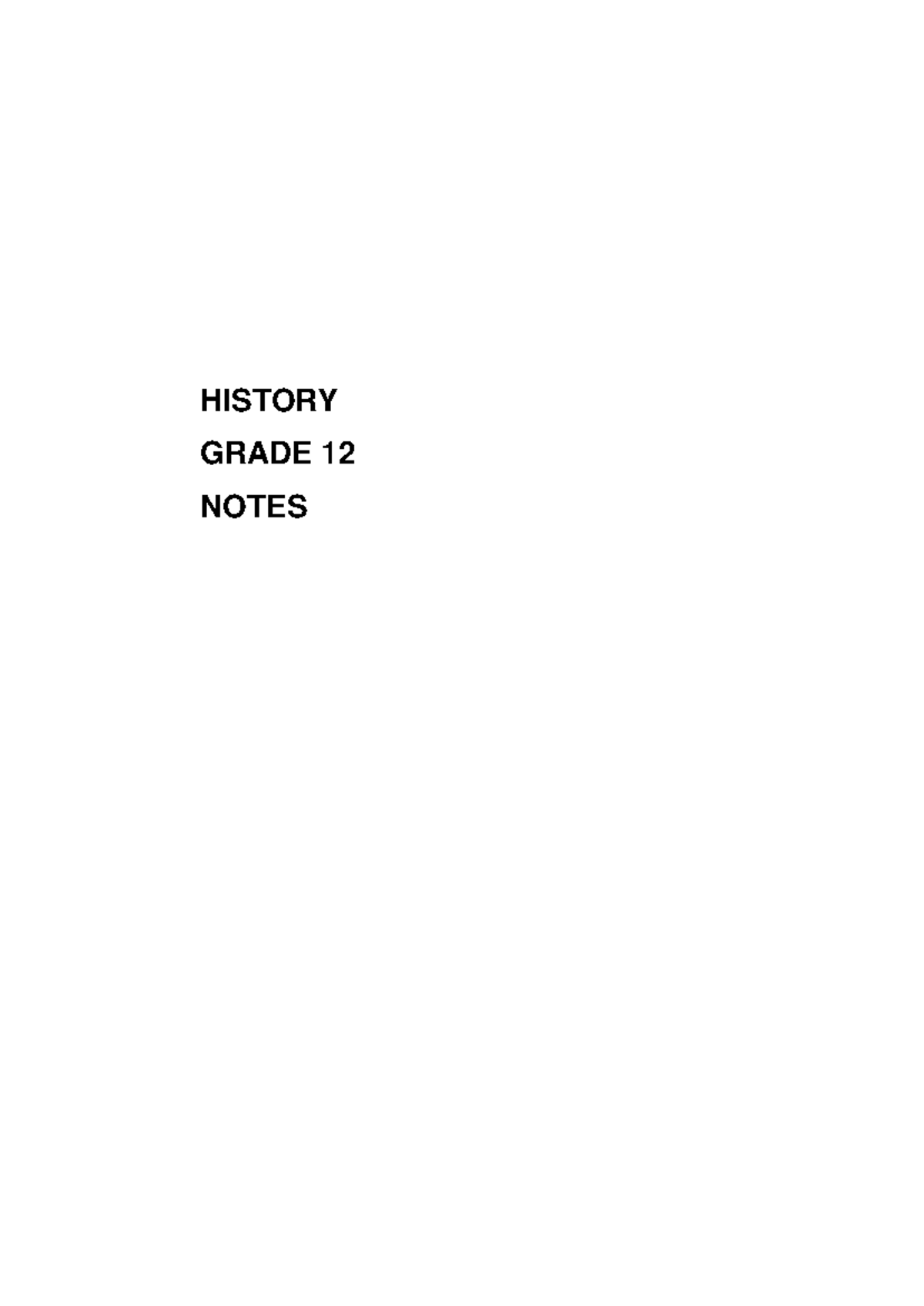 History Grade 12 Notes - HISTORY GRADE 12 NOTES Unit Revise the map of ...