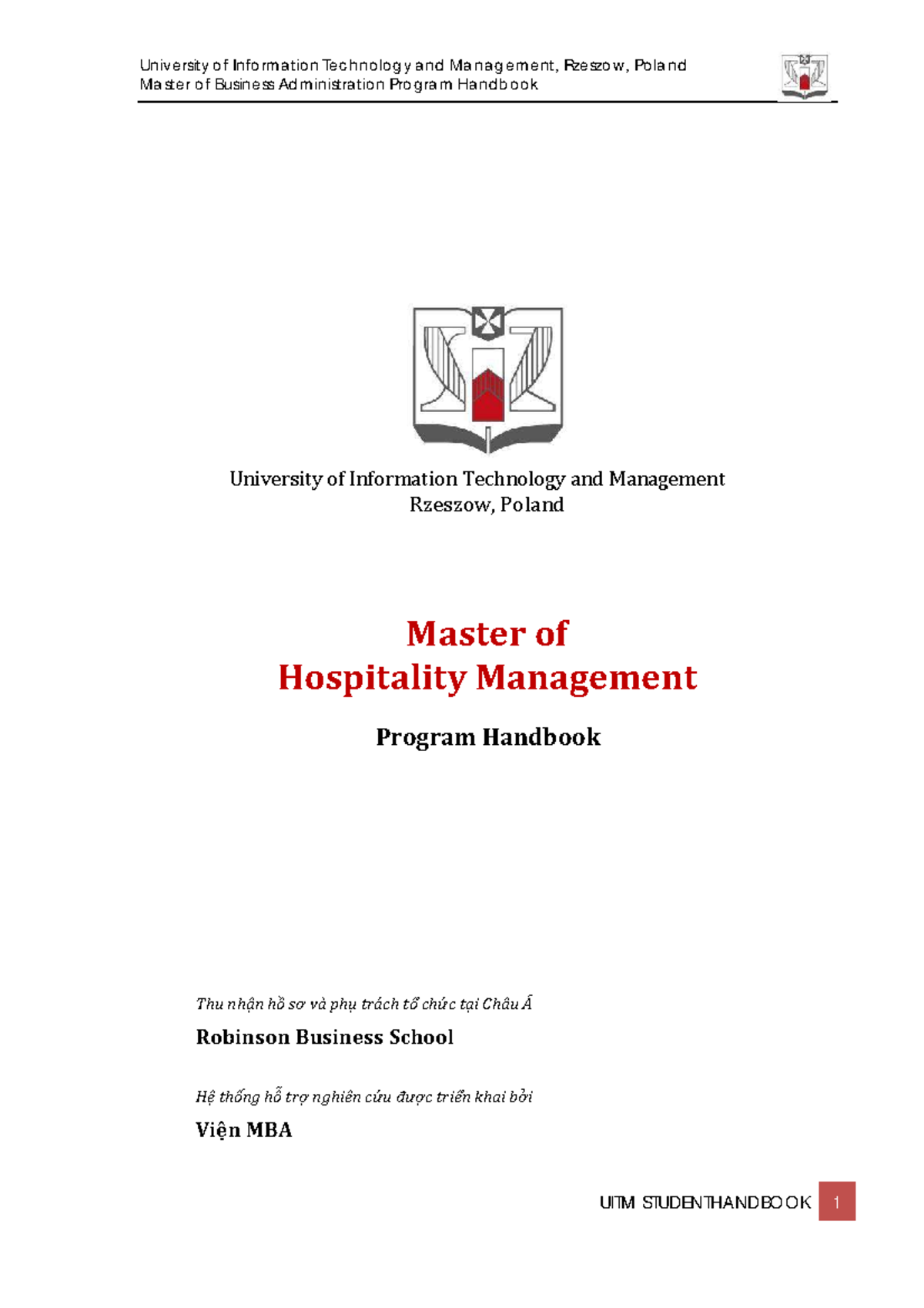 UITM Student Handbook: Master of Hospitality Management Program - Studocu