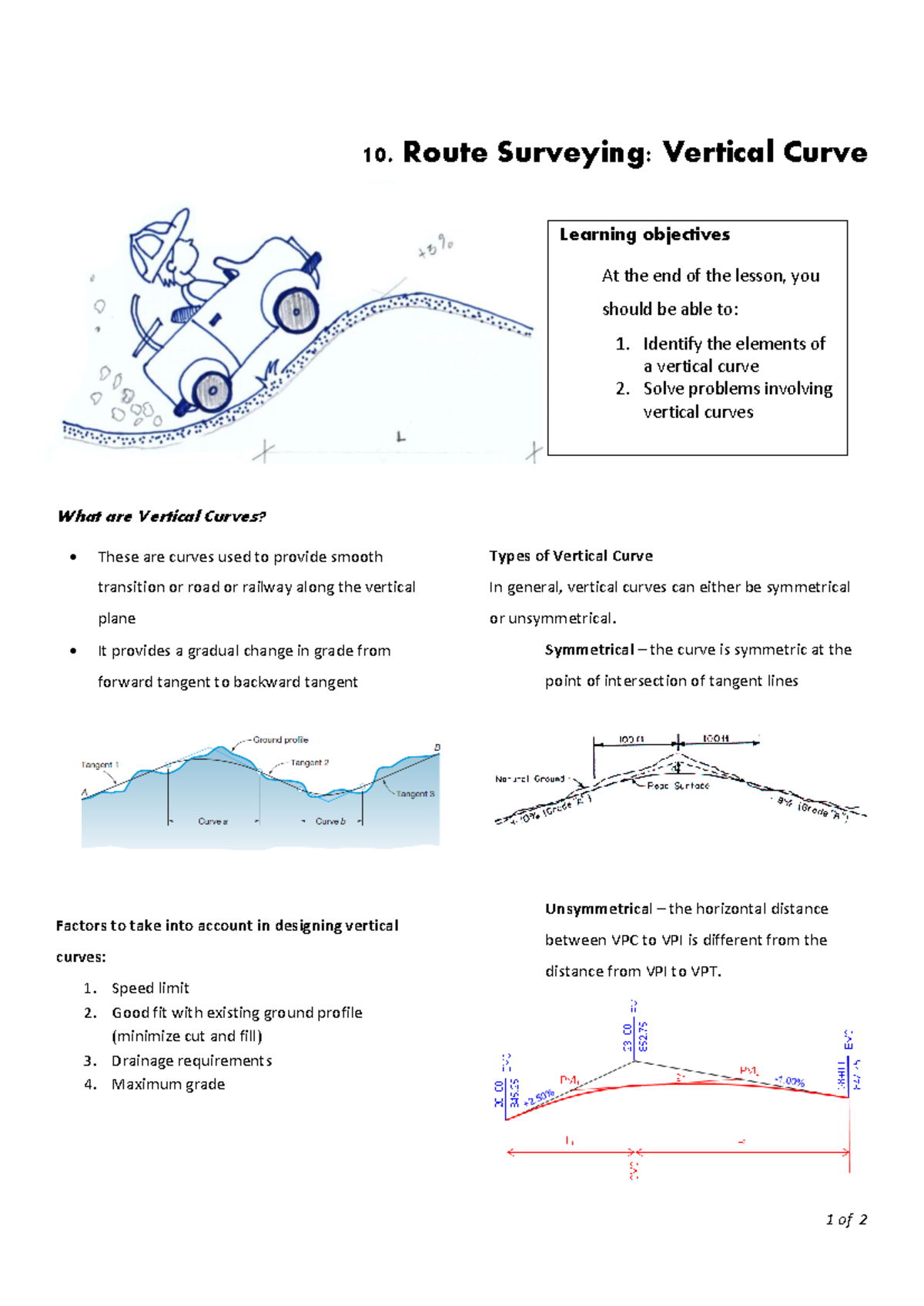 Route Surveying (Vertical Curve) - 1 of 2 Department of Civil ...