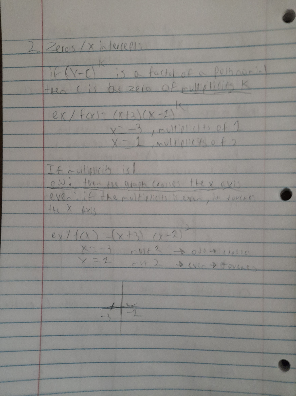 College Math Notes 74 - 2. Zeros x intercepts K if is a factol of a ...