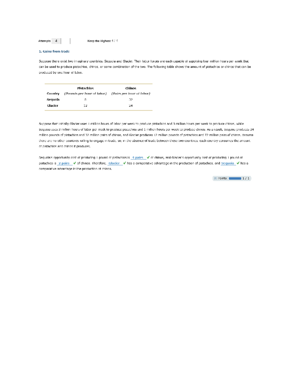 Eco 202 Module 2 Quiz: Gains from Trade and Opportunity Cost Analysis ...