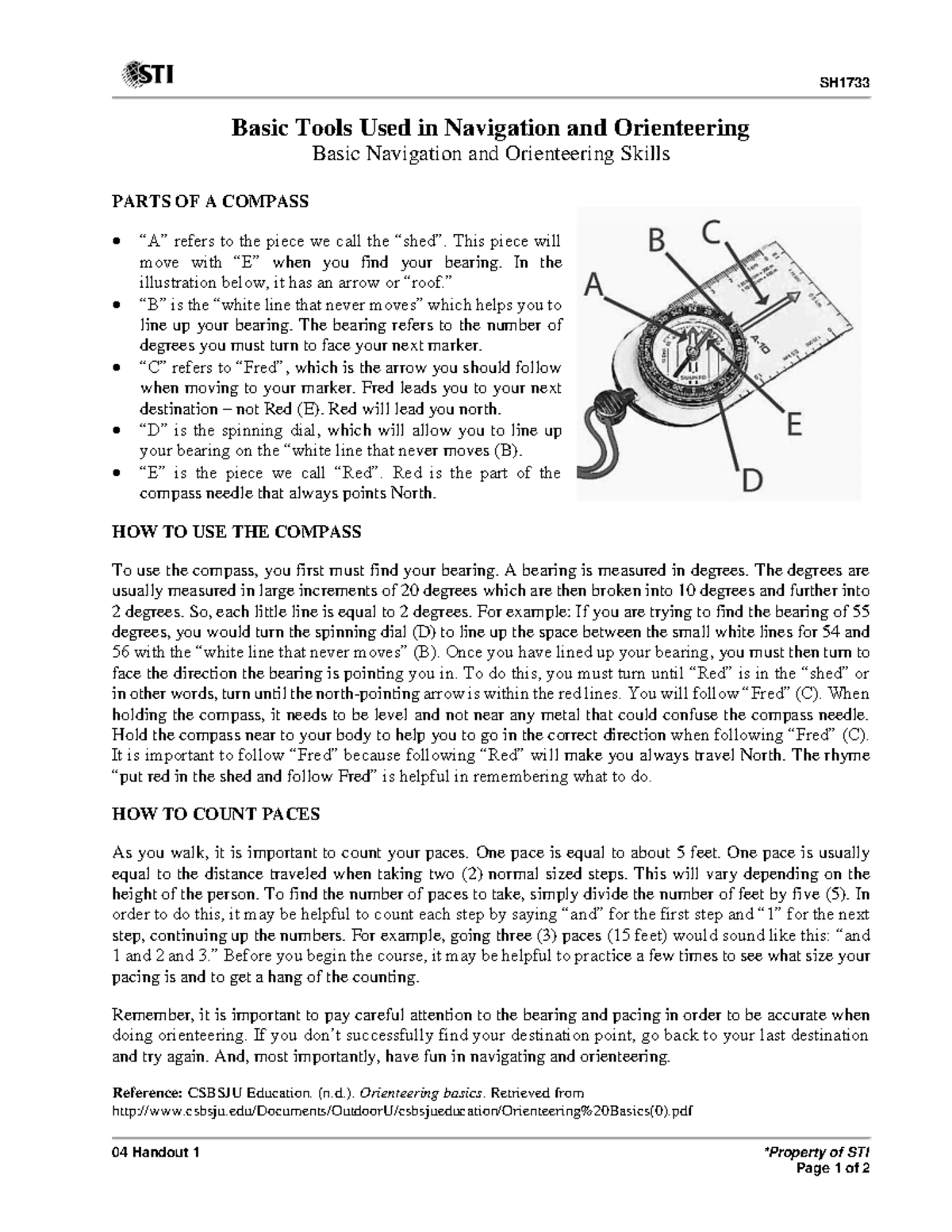 Basic Navigation and Orienteering Skills - 113-PE Handout 04 - Studocu