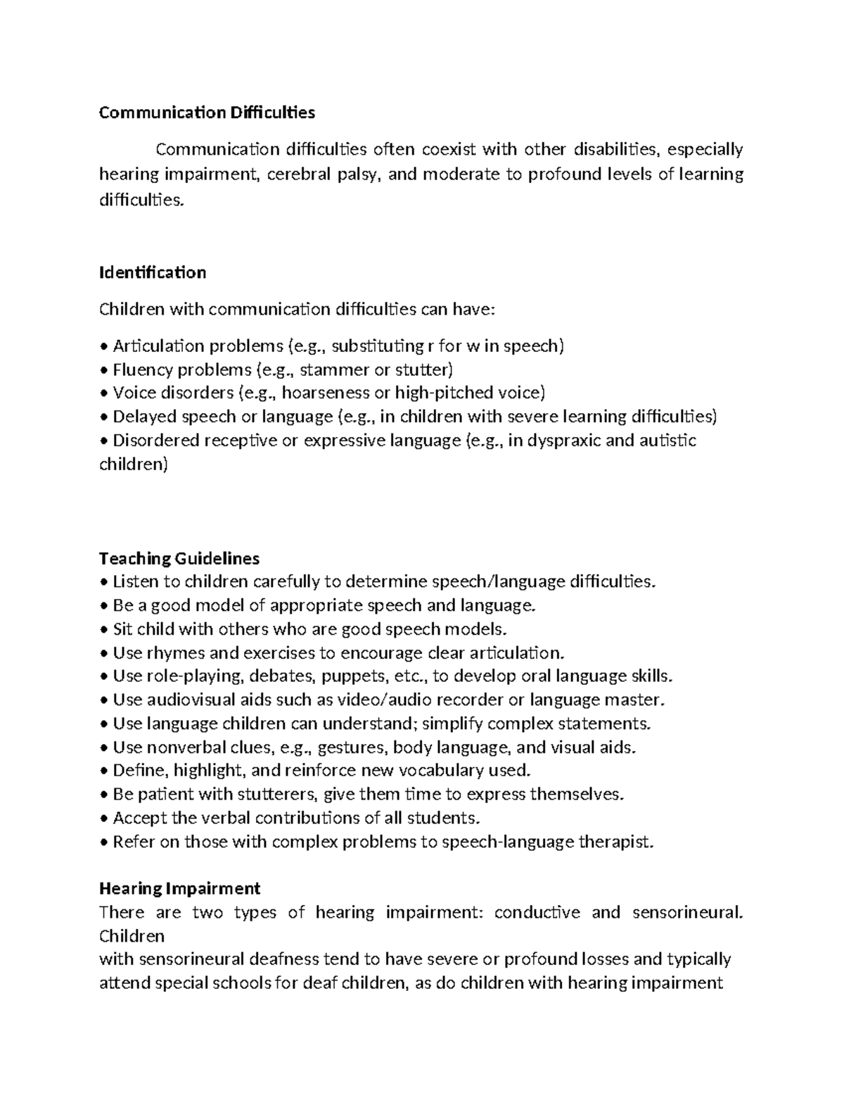 Communication Difficulties in Children: Teaching Strategies ...