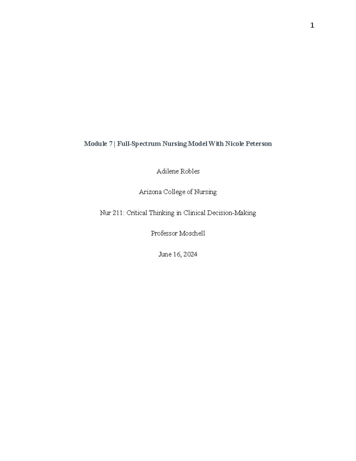 Module 7: Full-Spectrum Nursing Model - Pressure Injury Prevention in ...