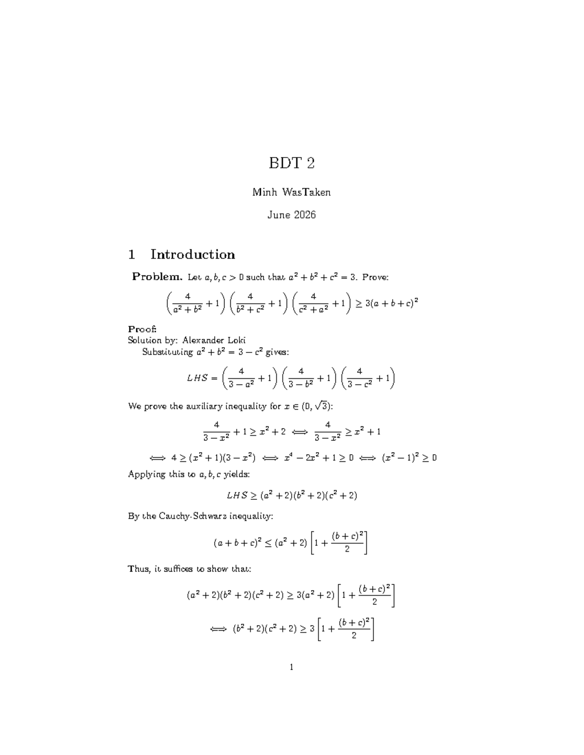 BDT 2 - Proof of Inequality for Non-Negative Variables - Studocu
