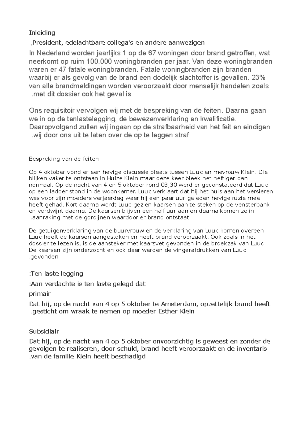Requisitoir def 1 - Werkgroep uitwerkingen - Inleiding , President ...