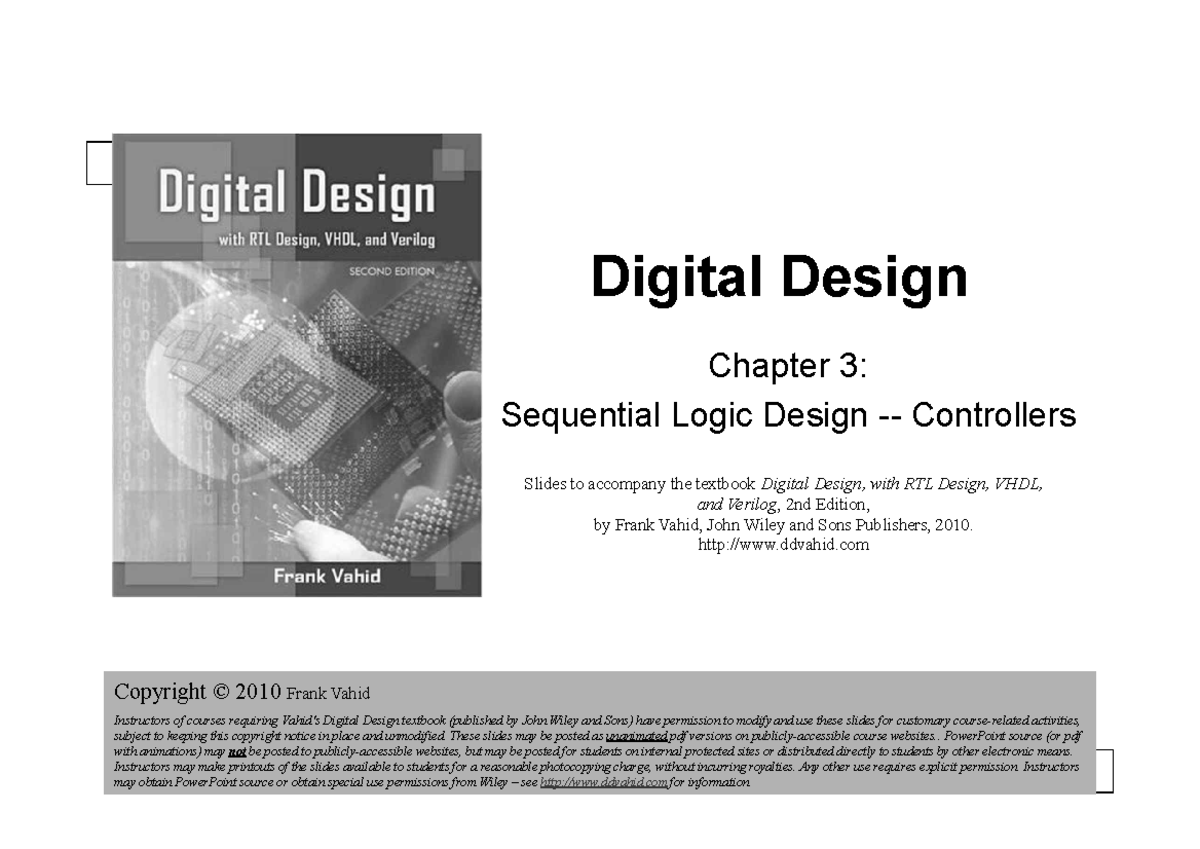 Digital Design Chapter 3: Sequential Logic Design Controllers Slides - Studocu