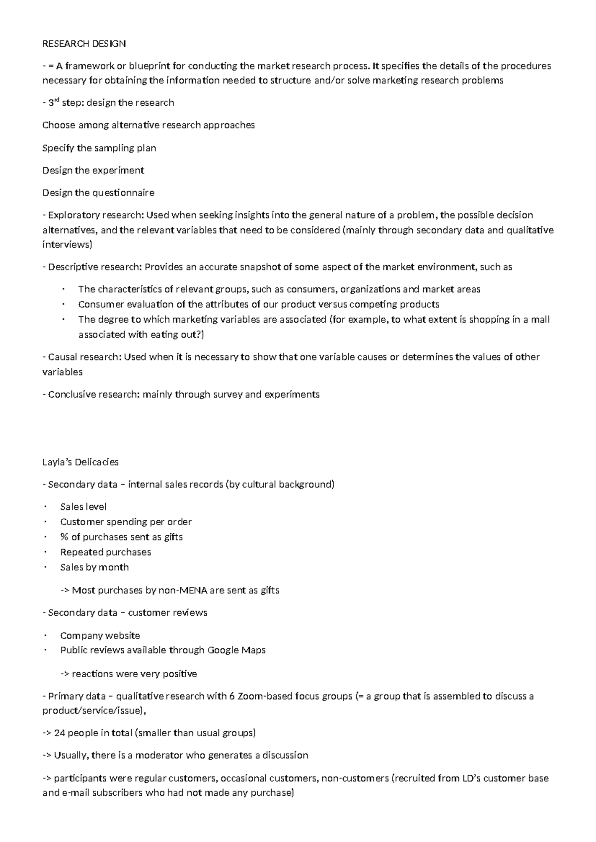 S03 - Research Design - Market Research Framework Notes - Studocu