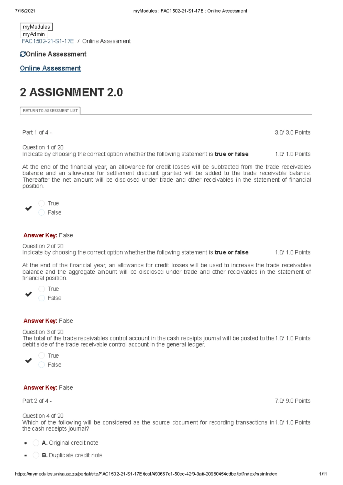 FAC1502 Assignment 1 MEMO 2025 - Summary of your previous attempts ...