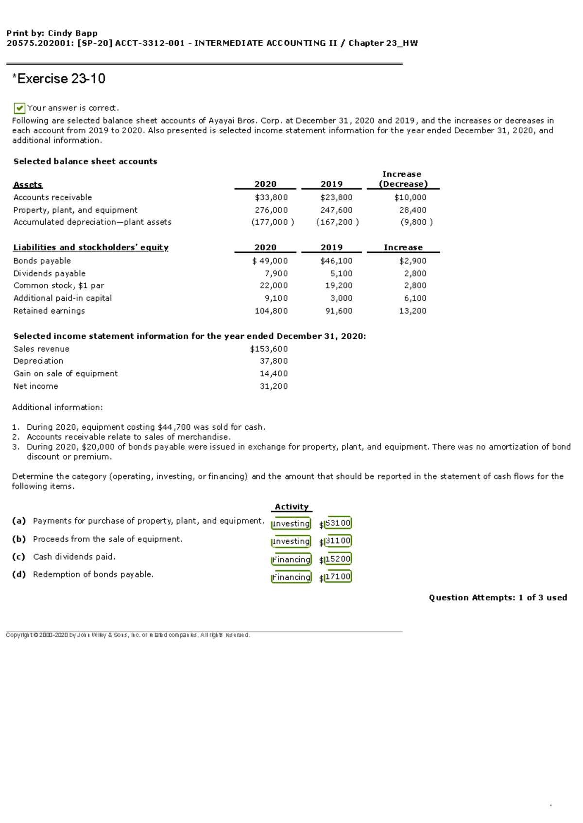 Exercise 23-10 - accounting not for profit - / Question Attempts: 1 of ...