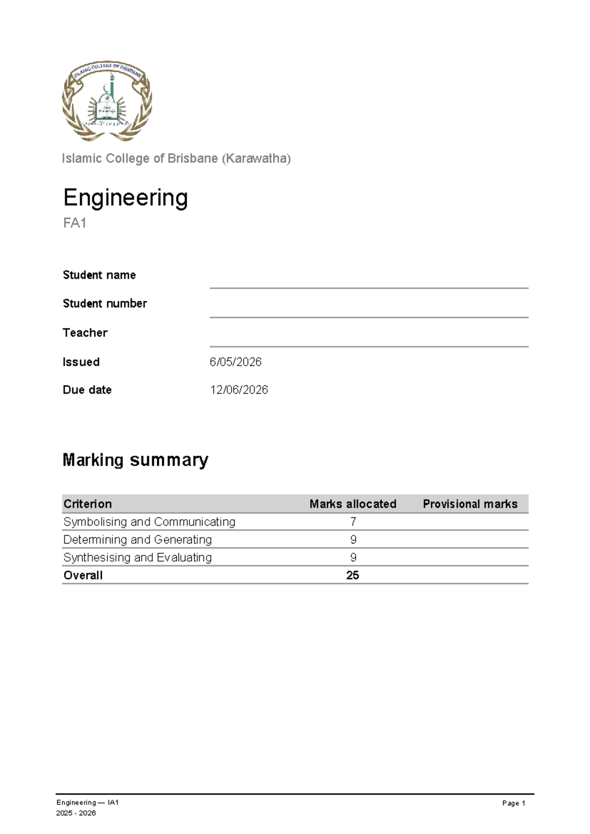 Engineering IA1 2025-2026: Bridge Prototype Development and Evaluation ...