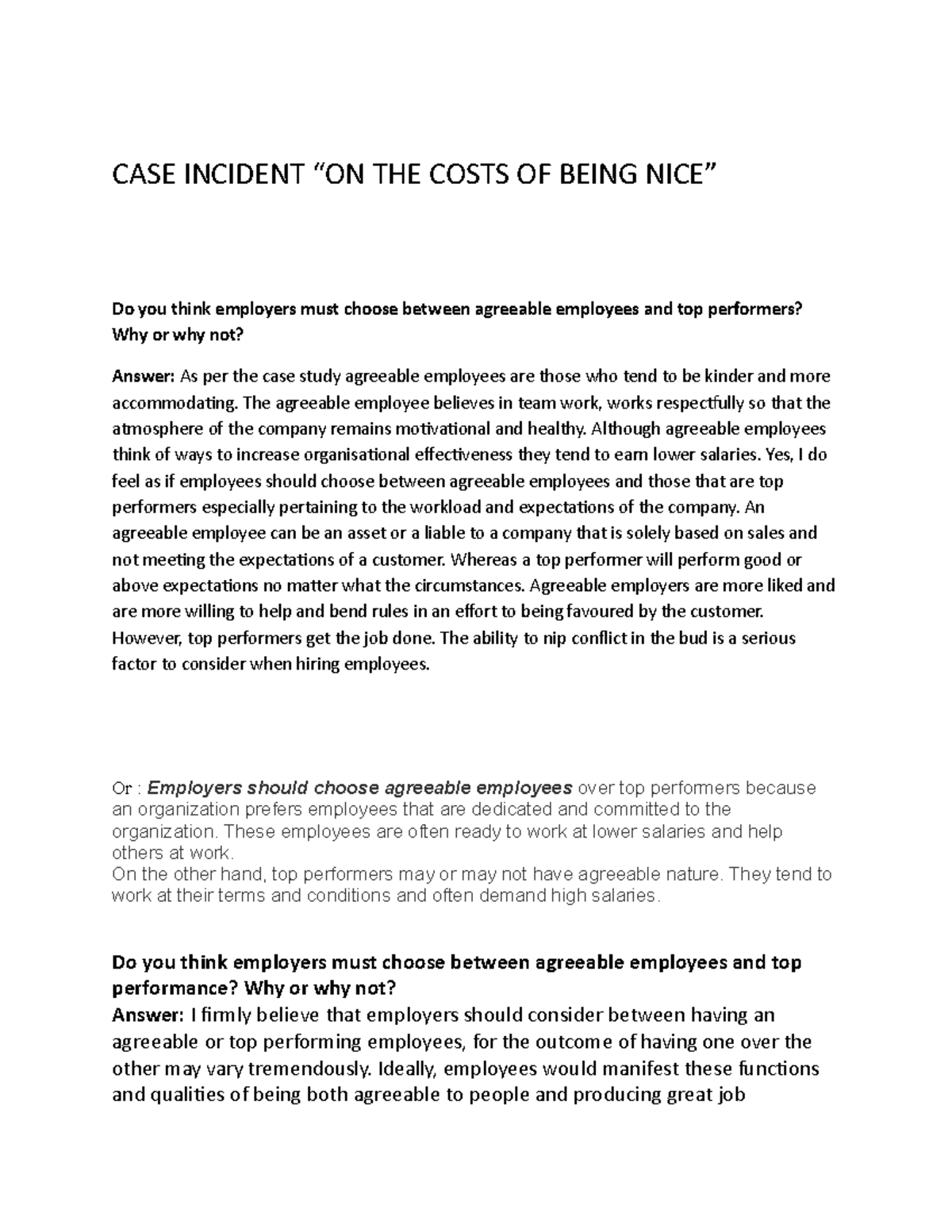 "Case Study: The Impact of Agreeable vs Top Performers on Workplace ...