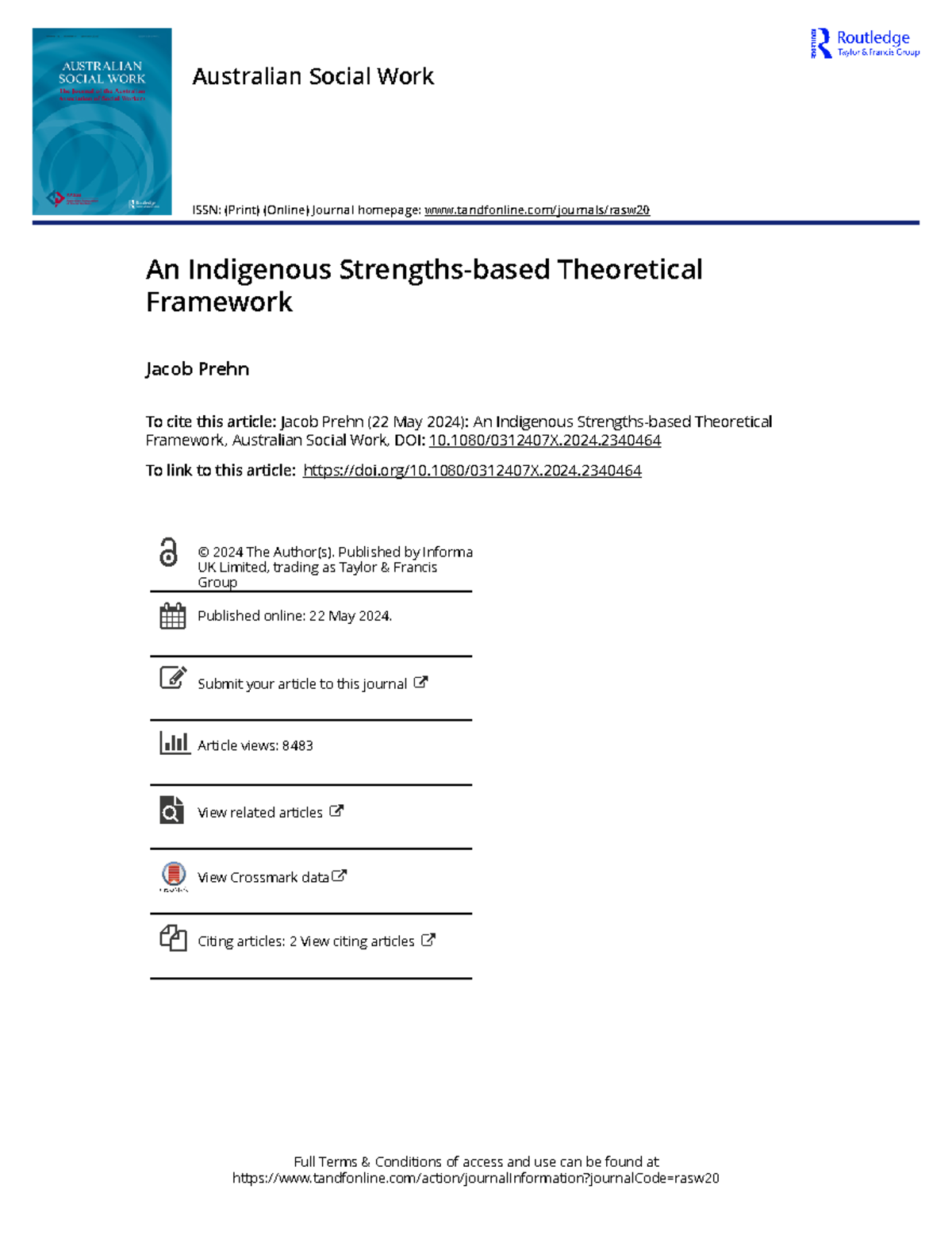 Indigenous Strengths-Based Theoretical Framework in Social Work (ASW ...