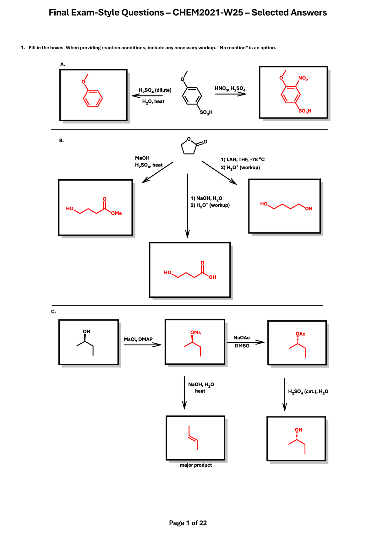 Final Exam Practice Questions - Selected Answers (CHEM 101) - Studocu