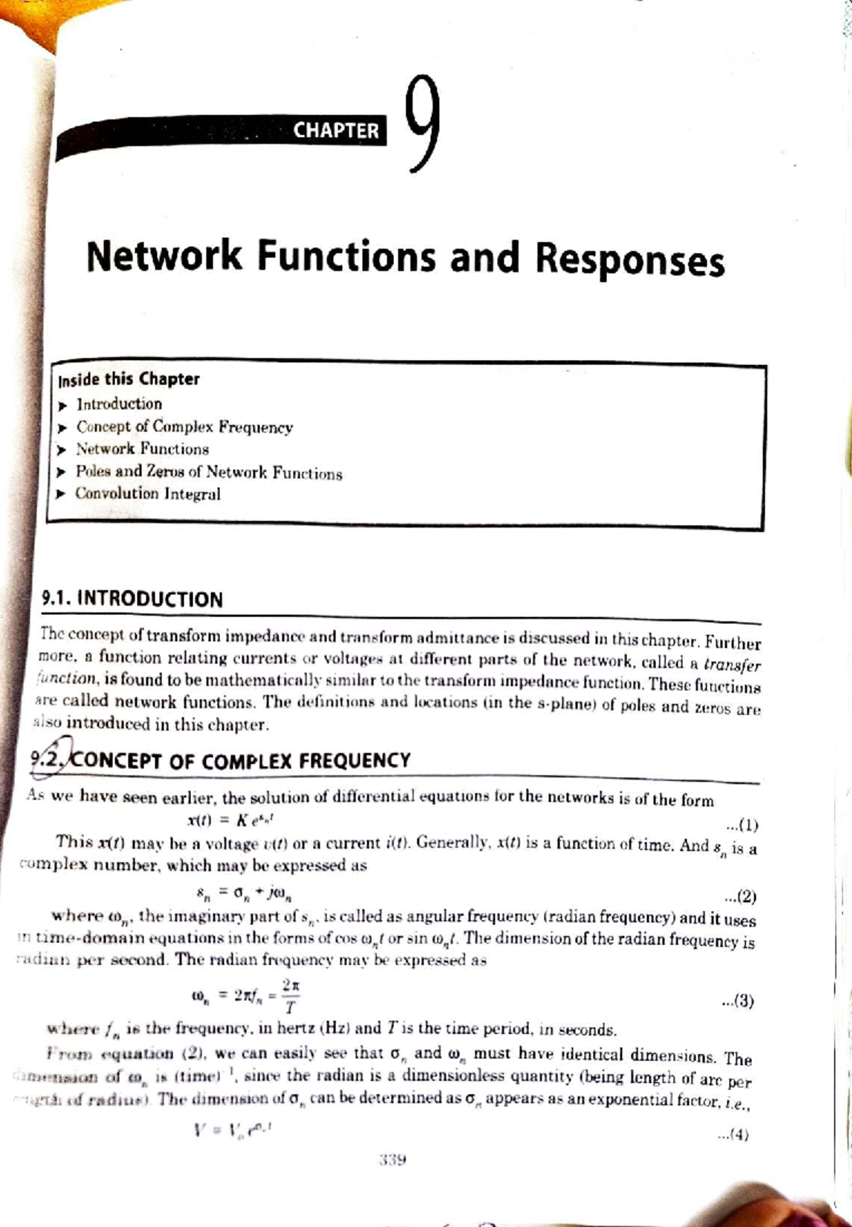 Network Functions and Responses: Complex Frequency Concepts (EDE) - Studocu