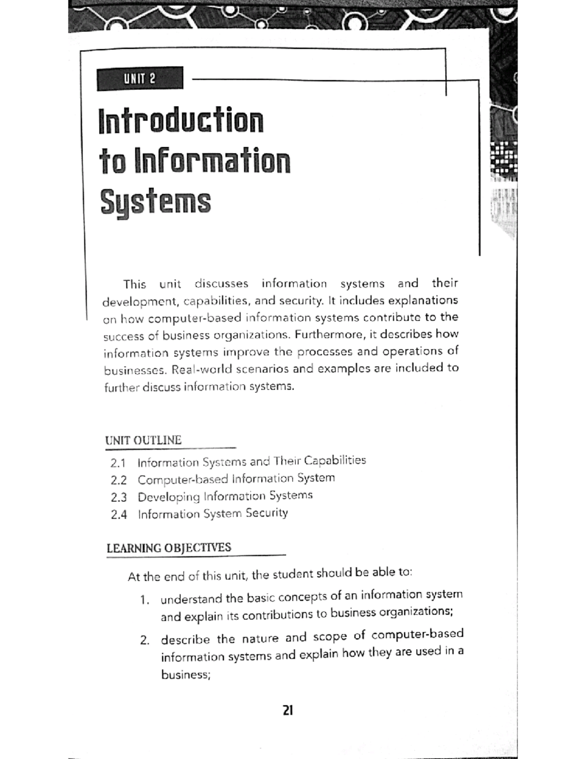 Chapter-2 IT-Application - UNIT 2 Introduction to Information Systems ...