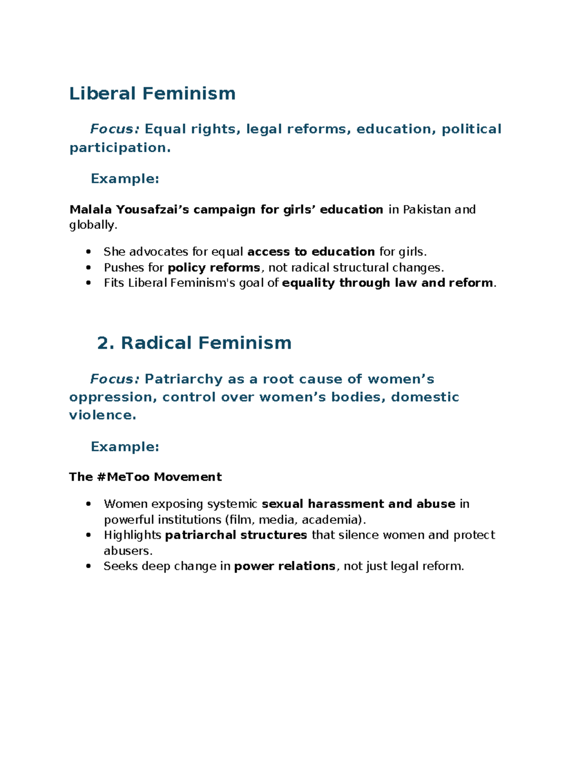 Feminist Movements in Action: Real-Life Applications and Examples - Studocu