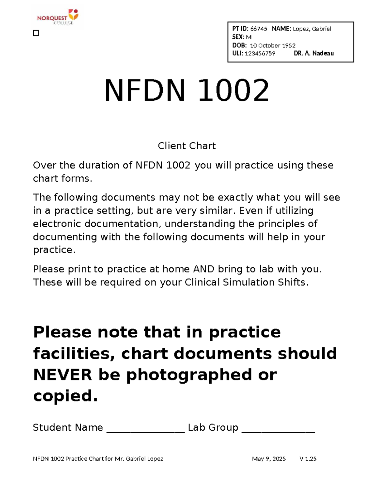 NFDN 1002 Practice Chart for Mr. Gabriel Lopez - V1.25 - Studocu