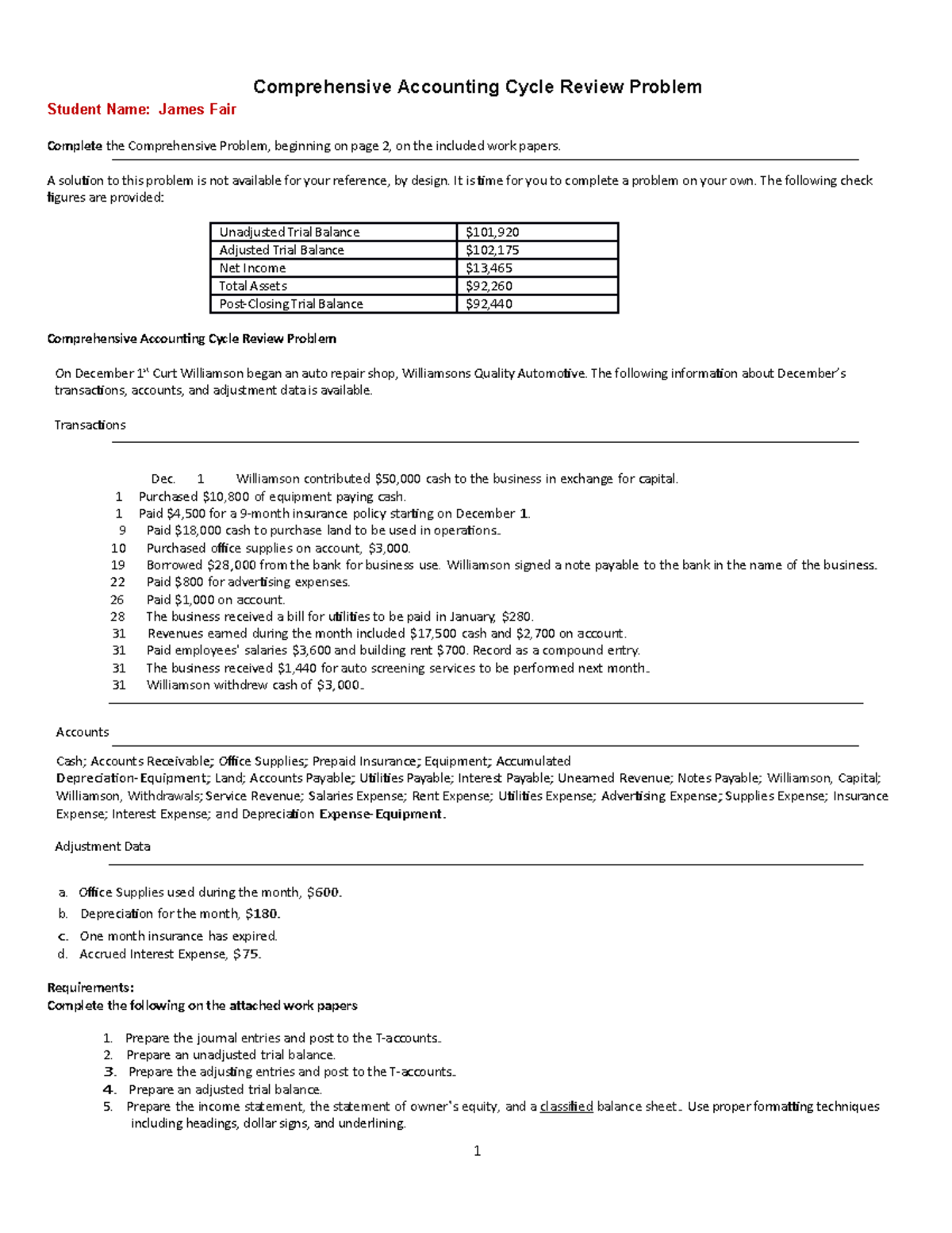 283797265 Comprehensive Accounting Cycle Problem Review - Studocu